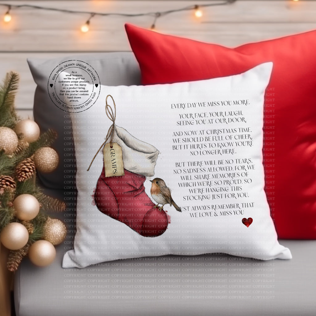 Christmas Stocking with Robin Cushion – HoneyClove Designs